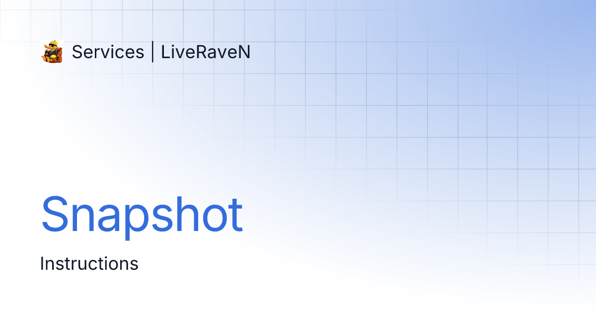 Snapshot | Services | LiveRaveN