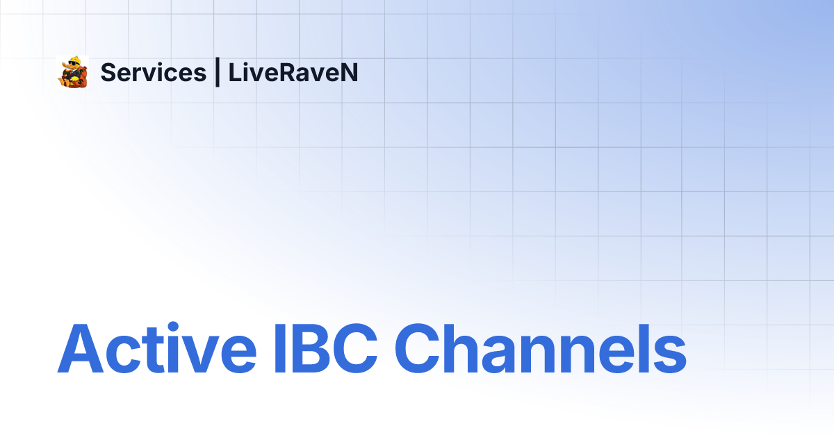 Active IBC Channels | Services | LiveRaveN
